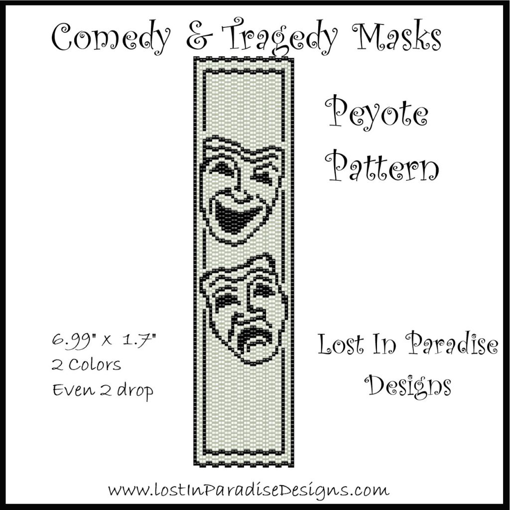 Comedy & Tragedy Masks Peyote Pattern – Lost In Paradise Designs