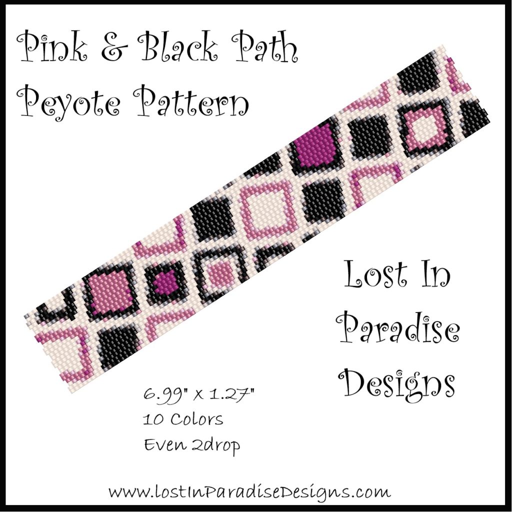 Pink & Black Path Peyote Pattern – Lost In Paradise Designs