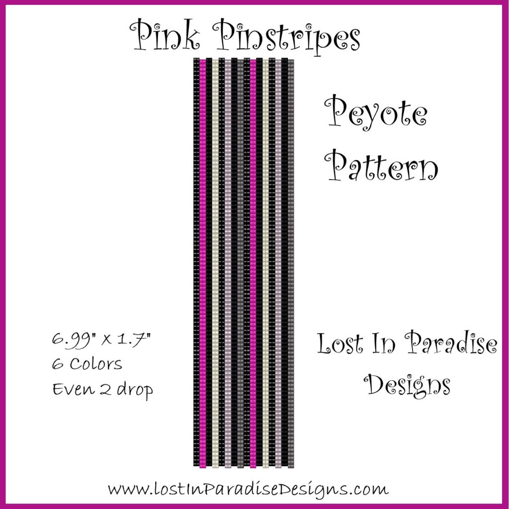 Pink Pinstripes Peyote Pattern – Lost In Paradise Designs