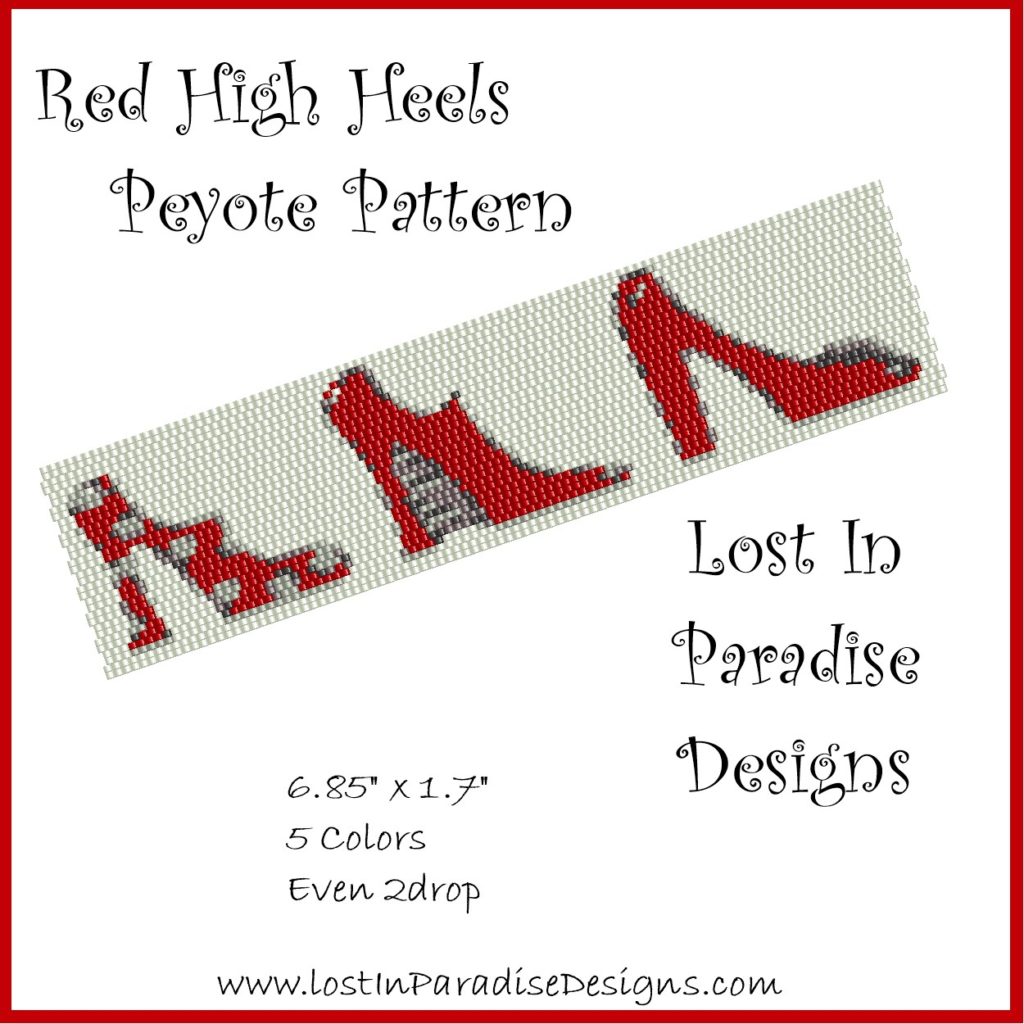 Red High Heels Peyote Pattern – Lost In Paradise Designs